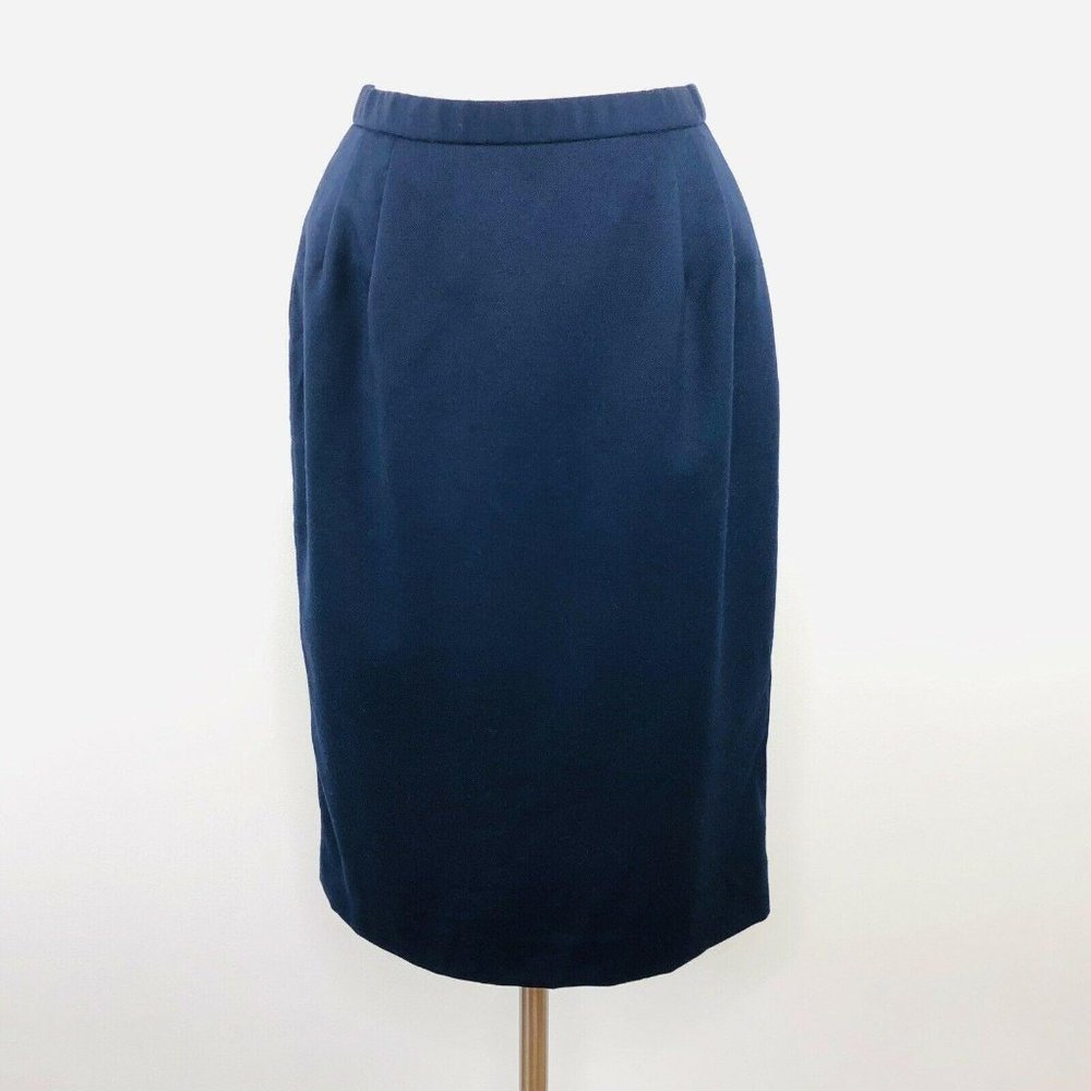 Pendleton Navy Virgin Wool Pencil Skirt | Womens - Gem